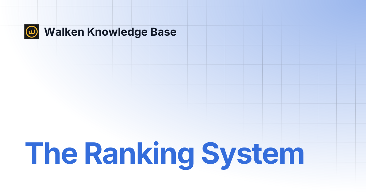 The Ranking System | Walken Knowledge Base